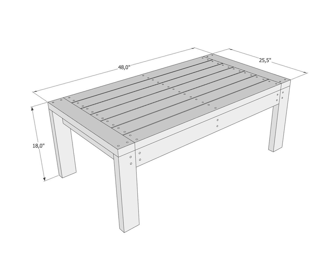 U-shaped Patio Sofa and Coffee Table DIY Plan - Etsy