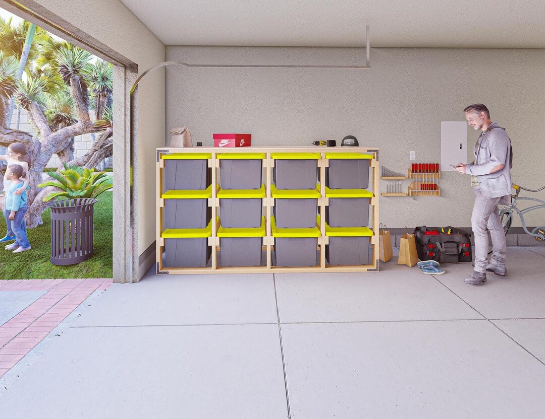 DIY Tote Storage Rack Plan, 4x3 12-unit for 27 Galloon Totes, PDF ...