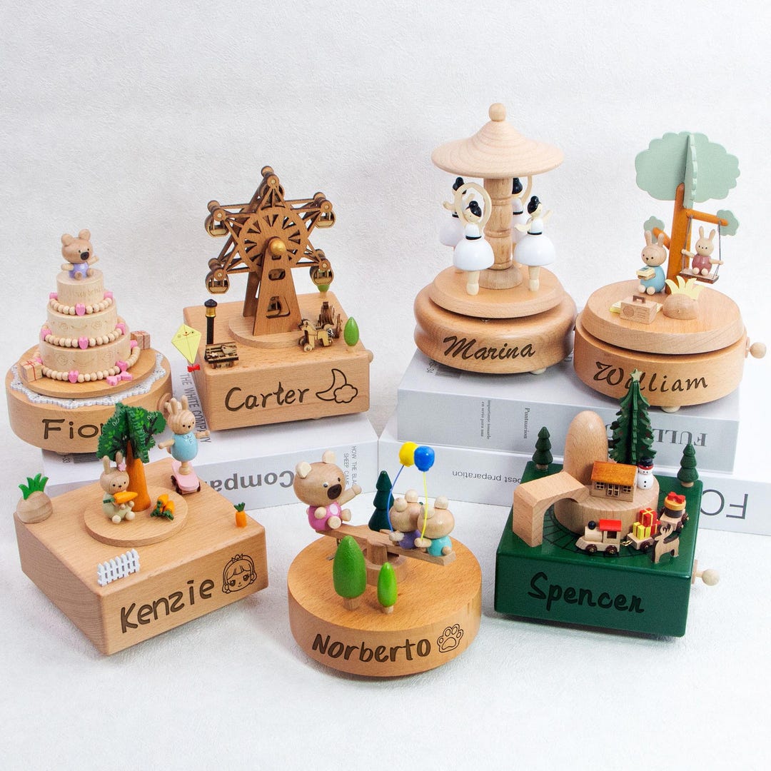Personalized Musical Carousel, Custom Music Box for Kids, Christmas ...