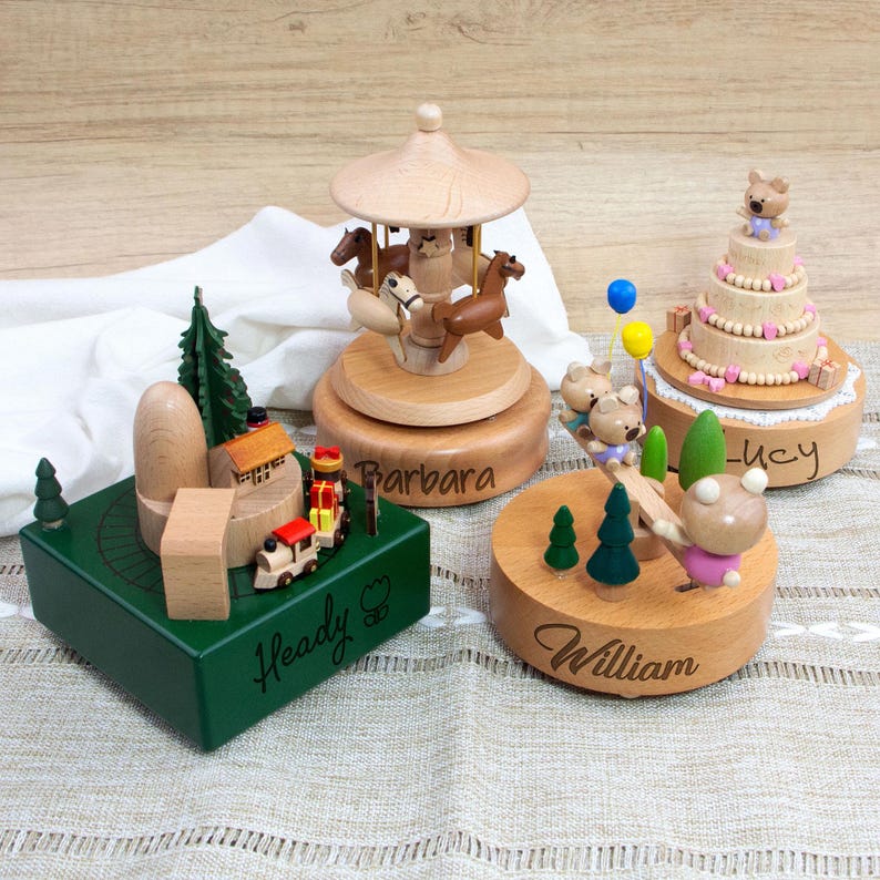 Personalized Musical Carousel, Custom Music Box for Kids, Christmas ...
