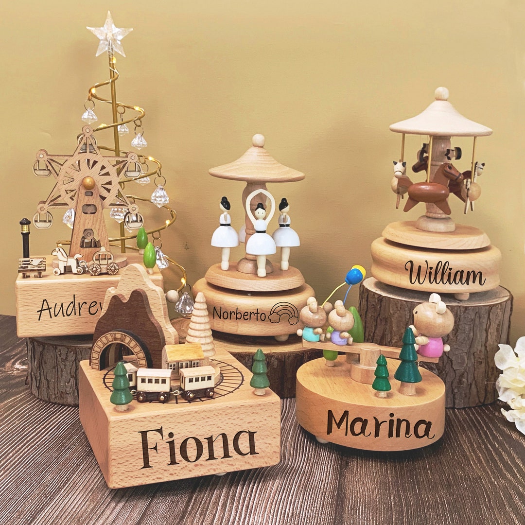 Custom Music Box for Kids, Engraved Name Music Box, Baby Music Box for ...
