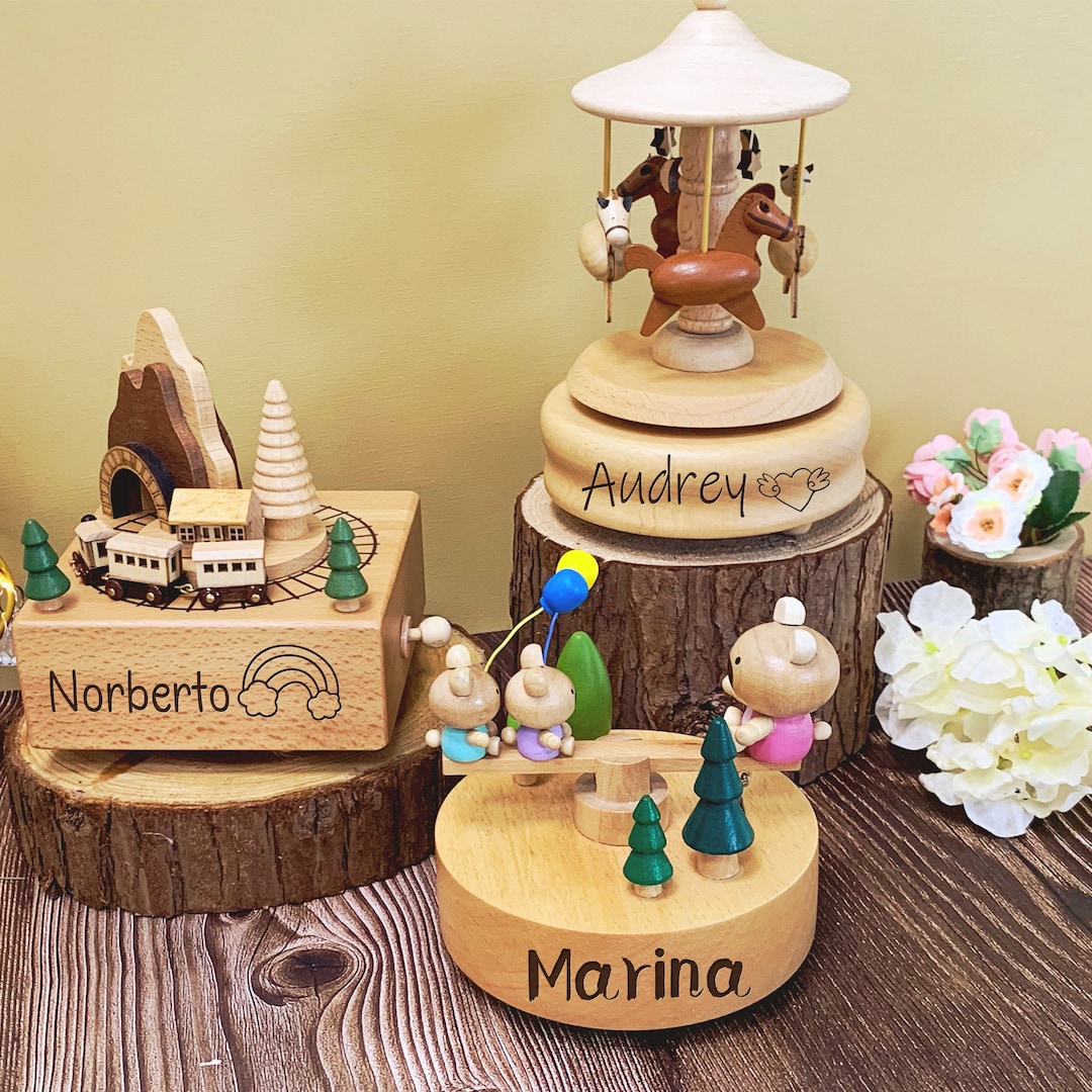 Custom Wooden Music Box, Personalized Music Box for Kids, Ballerina ...