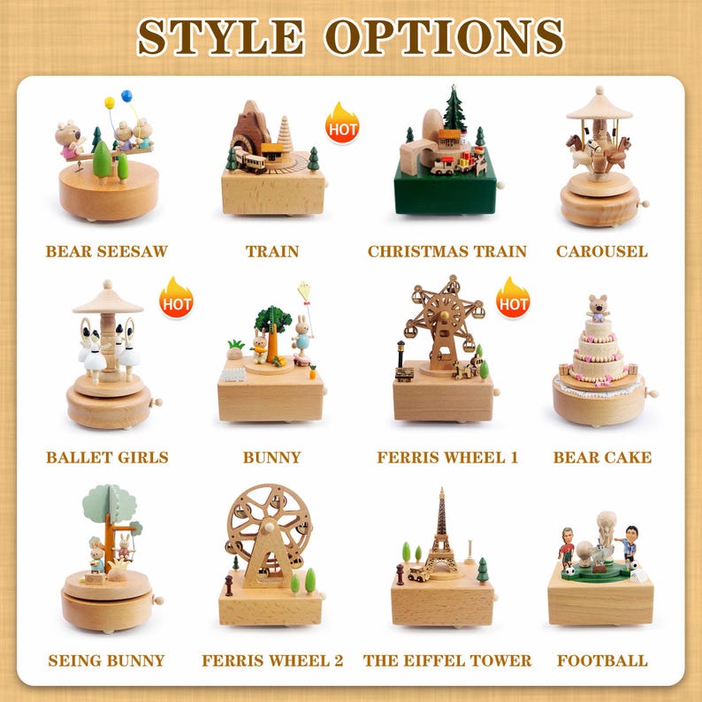 Personalized Musical Carousel, Custom Music Box for Kids, Christmas ...