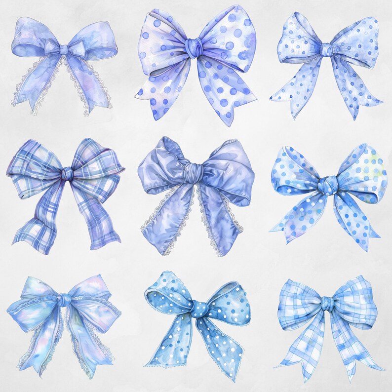 Watercolor Blue Bow Clipart, Watercolor Blue Bow Png, Ribbon Clipart ...