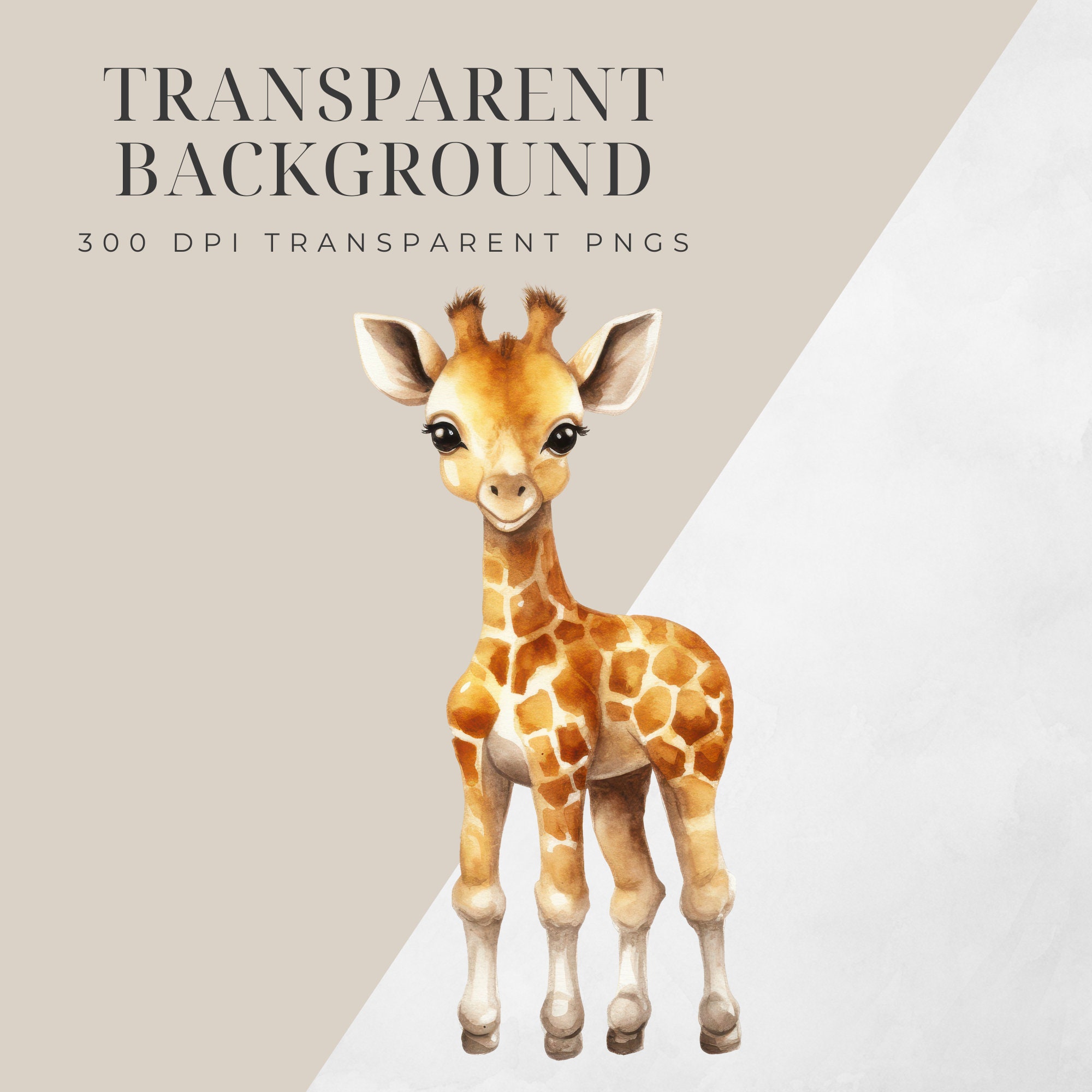 Watercolor Cute Giraffe Clipart, SINGLE IMAGE, Nursery Decor, Cute ...