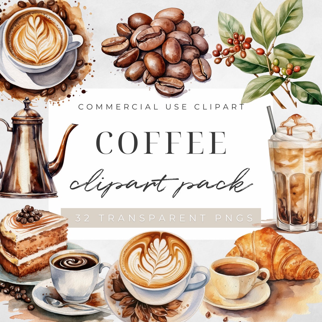 Watercolor Coffee Lover Clipart, Coffee Cup Clipart, Barista, Coffee ...