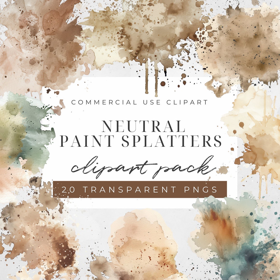 Watercolor Neutral Splatter Clipart, Abstract Background, Watercolor ...