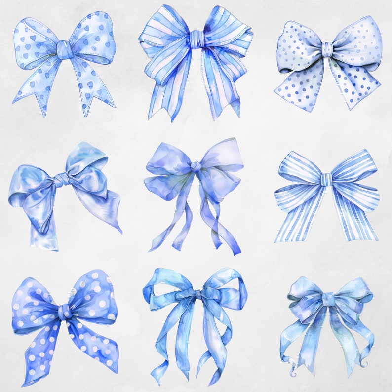 Watercolor Blue Bow Clipart, Watercolor Blue Bow Png, Ribbon Clipart ...