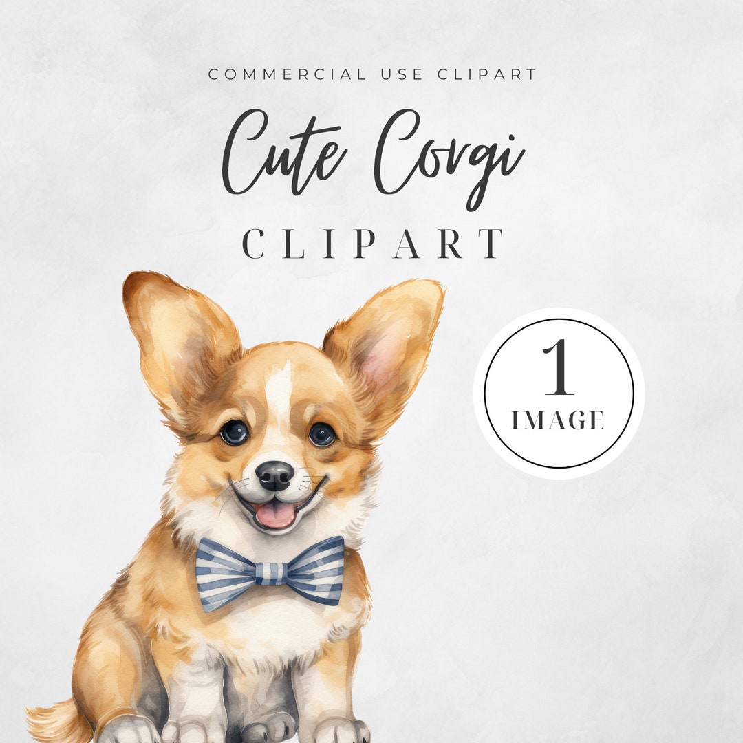 Watercolor Cute Corgi Clipart, Corgi Illustration, Cute Corgi Clipart ...