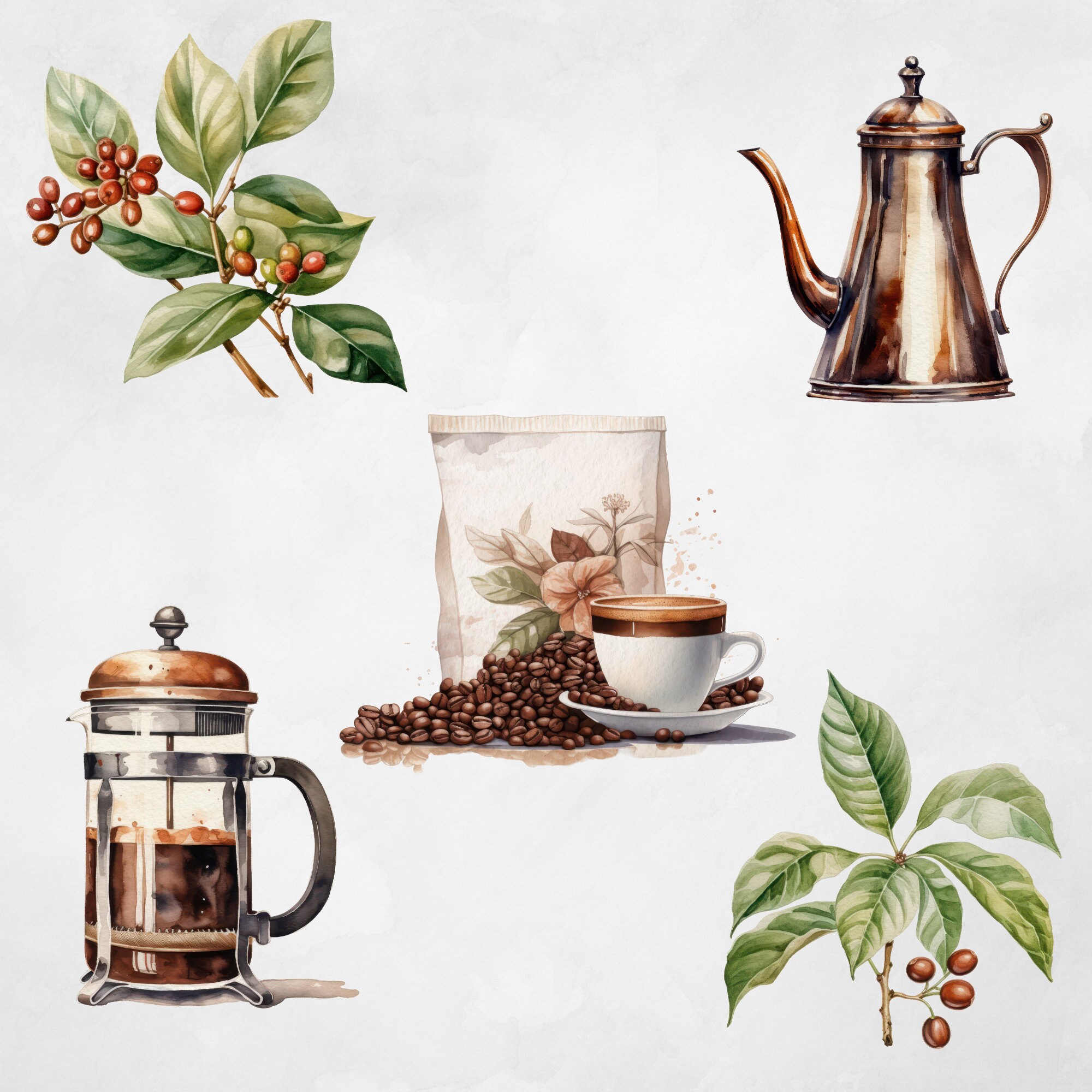 Watercolor Coffee Lover Clipart, Coffee Cup Clipart, Barista, Coffee ...