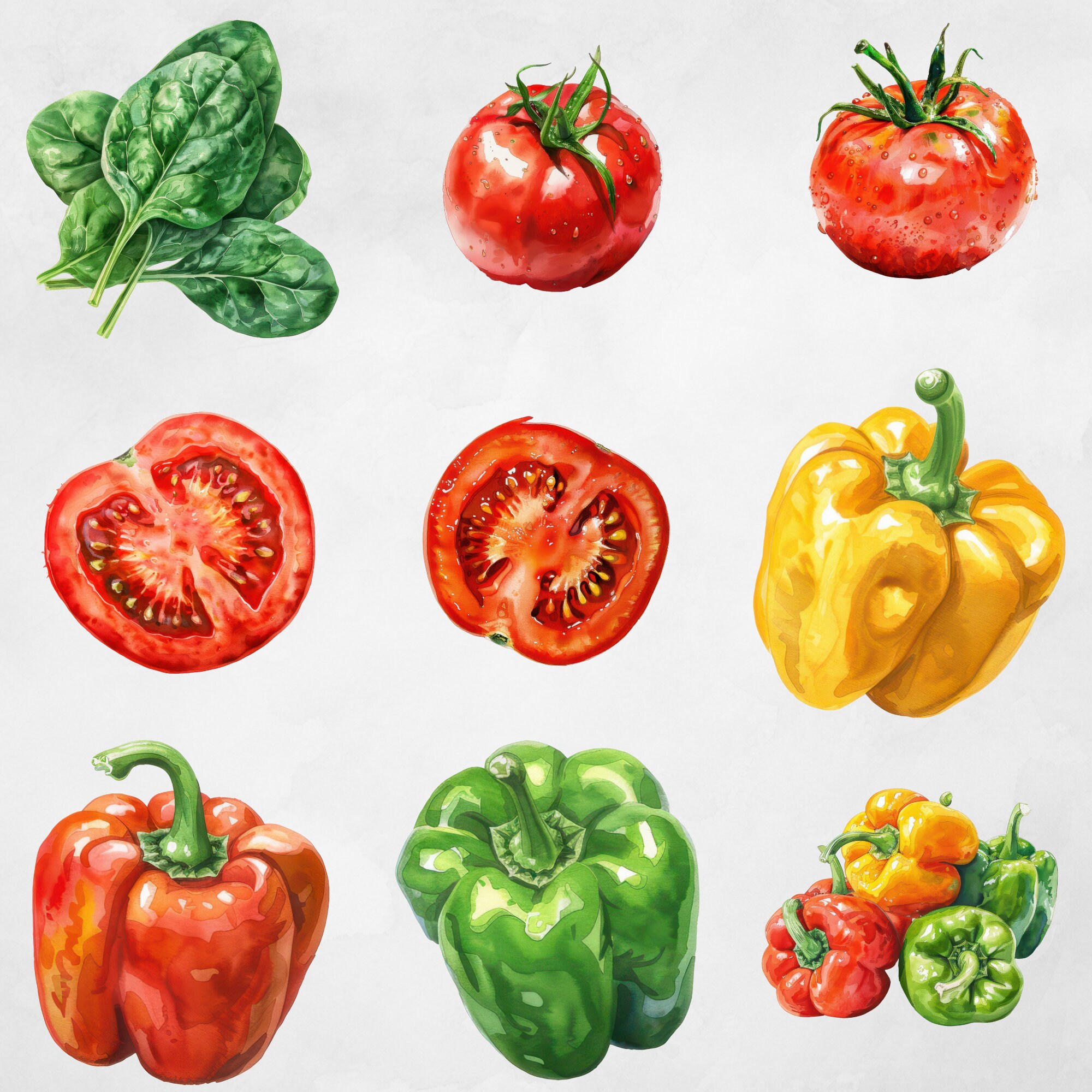 Watercolor Vegetables Clipart, Food Illustration, Healthy Food, Farm ...
