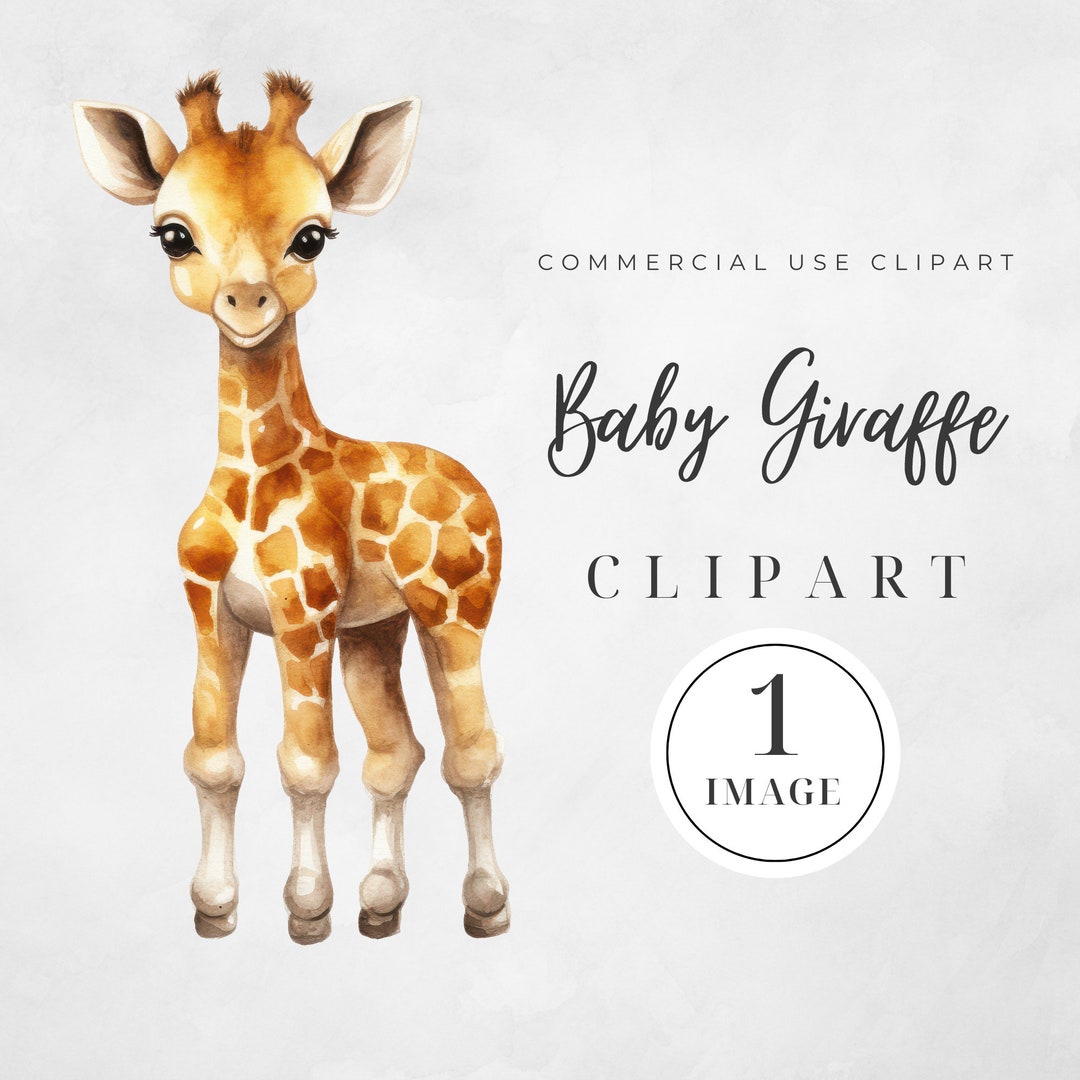 Watercolor Cute Giraffe Clipart, SINGLE IMAGE, Nursery Decor, Cute ...