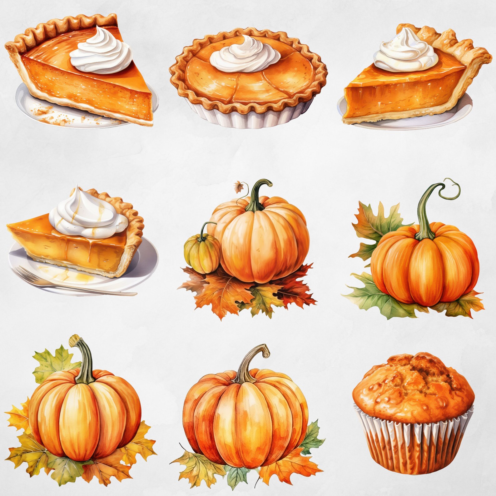 Watercolor Pumpkin Spice Clipart, Pumpkin Spice Latte, Fall Spice Latte ...