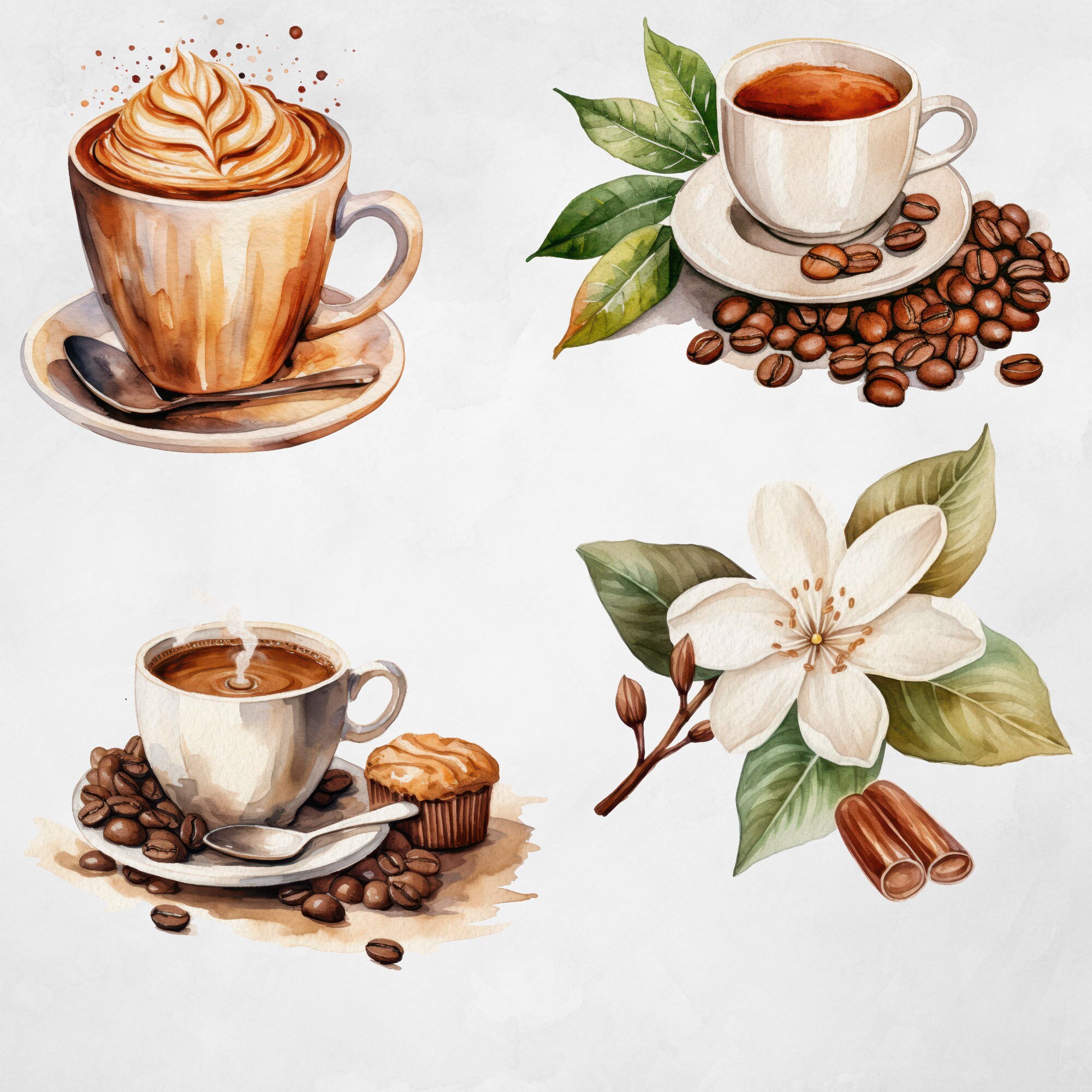 Watercolor Coffee Lover Clipart, Coffee Cup Clipart, Barista, Coffee ...