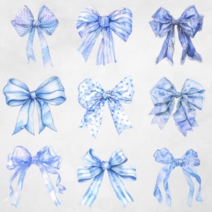 Watercolor Blue Bow Clipart, Watercolor Blue Bow Png, Ribbon Clipart ...