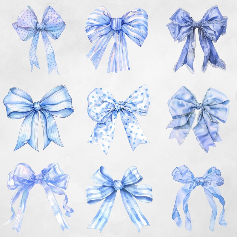 Watercolor Blue Bow Clipart, Watercolor Blue Bow Png, Ribbon Clipart ...