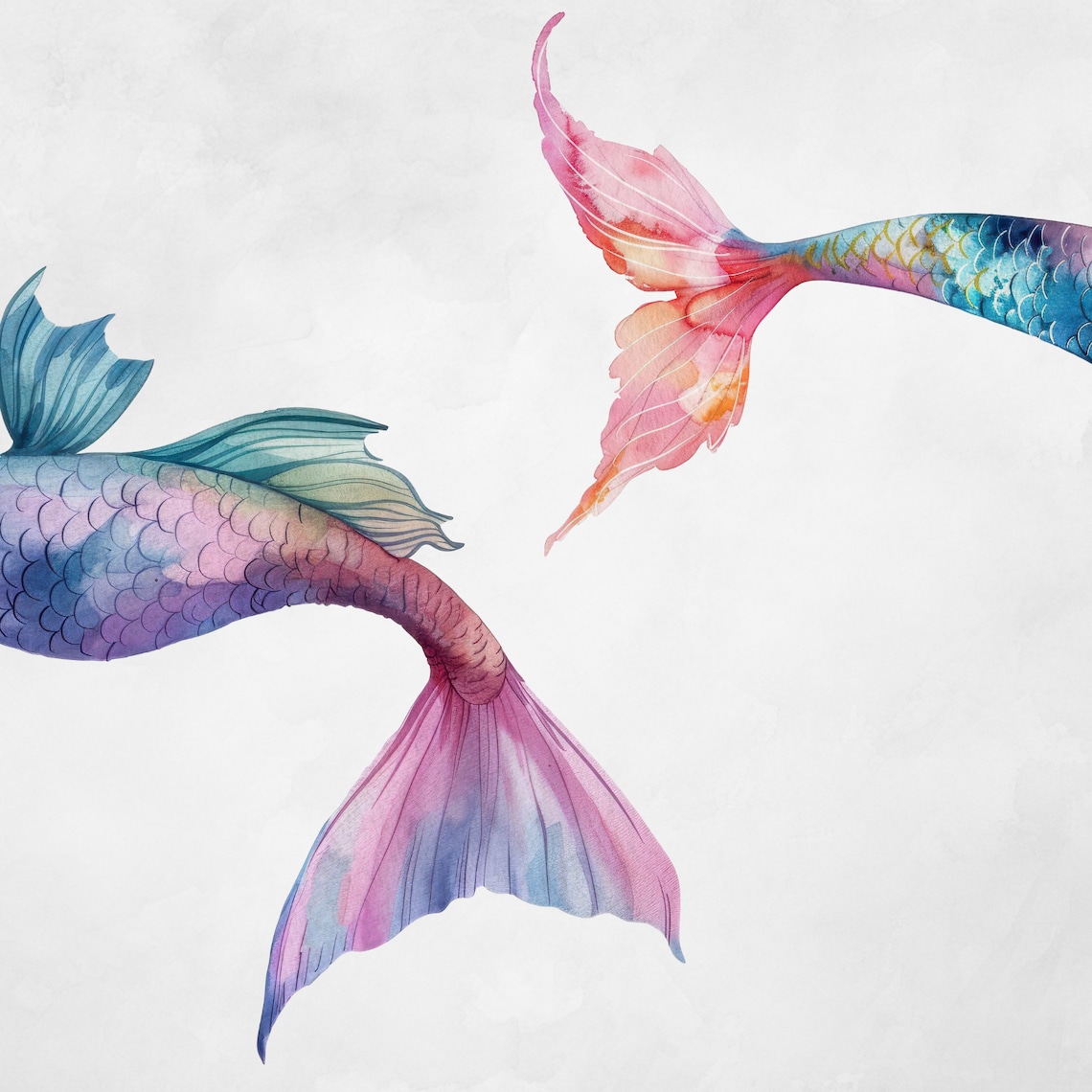 Mermaid Tail Clipart, Glitter Mermaid Clipart, Invitation Clipart ...