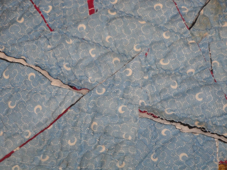Old Blue Calico Quilt Scrap Antique Blue Calico Quilt Scrap - Etsy