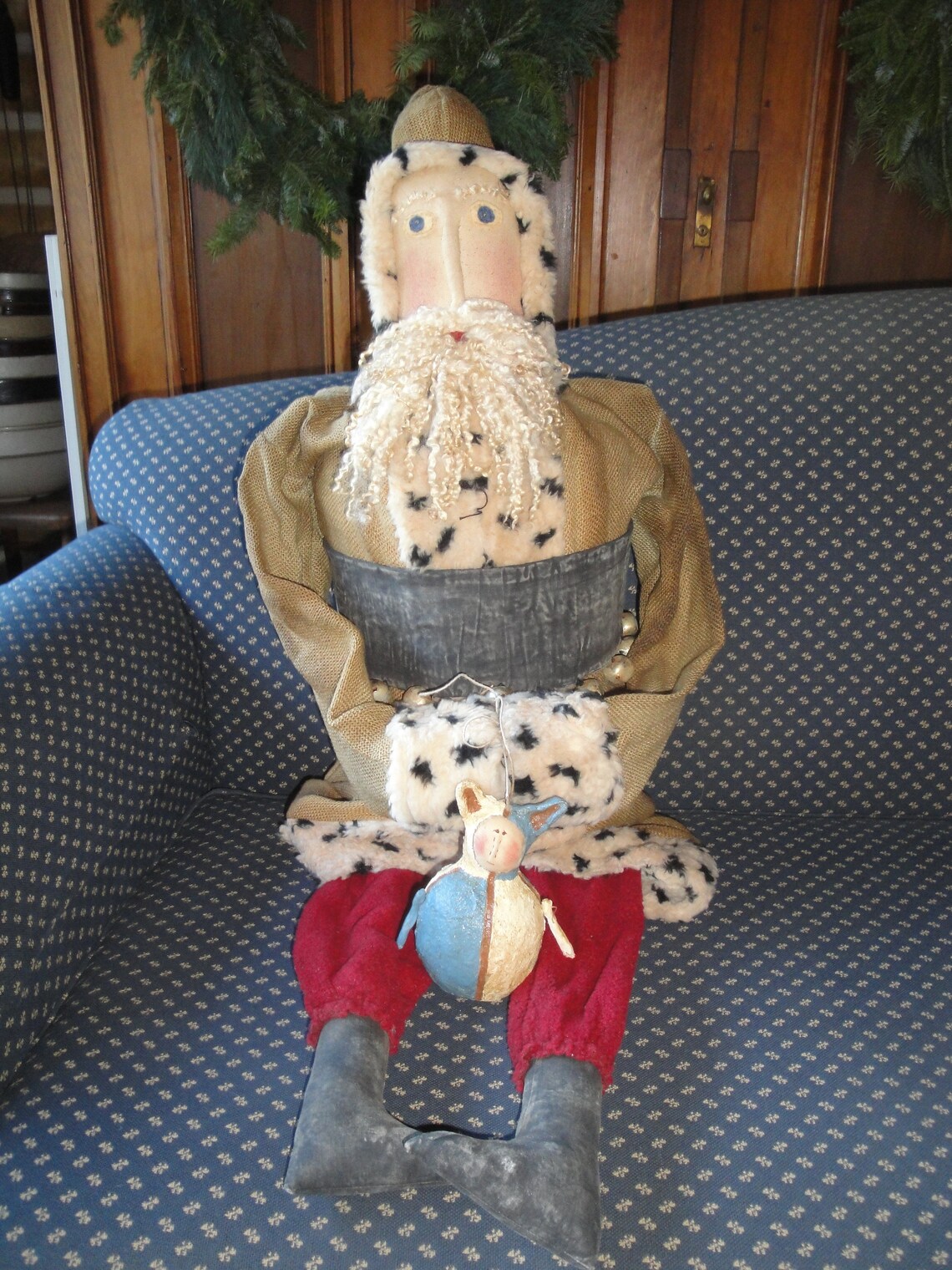 Primitive Santa Cloth Doll | LARGE Old World Santa | Handmade Santa ...