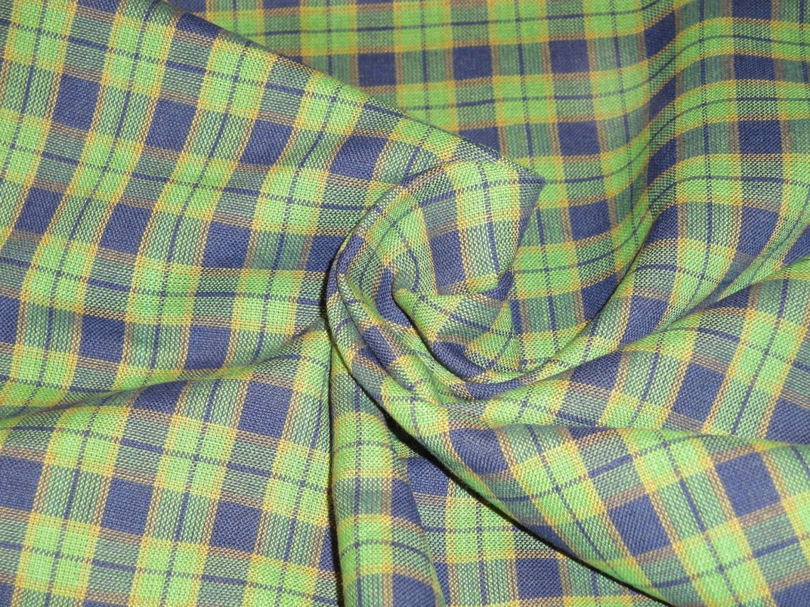 Plaid Material | Cotton Material |homespun Material Cotton Navy and ...
