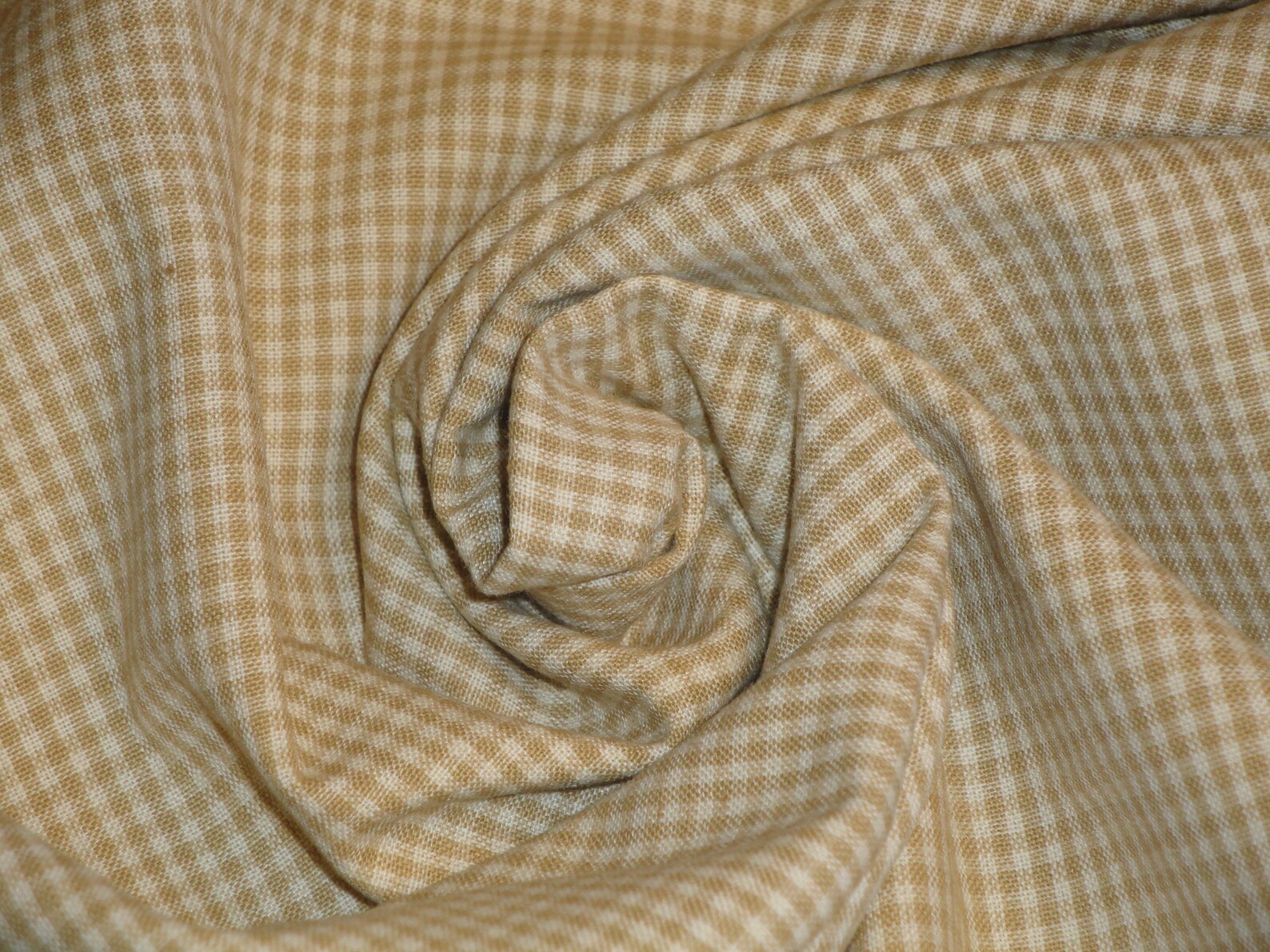 Check Fabric | Wheat and Cream Small Check Homespun Fabric | Cotton ...