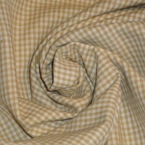 Check Fabric | Wheat and Cream Small Check Homespun Fabric | Cotton ...