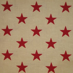 Cotton Star Fabric FAT QUARTER | Tan and Red Star Fabric | Quilt Home ...