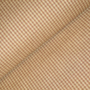 Small Check Homespun Fabric FAT QUARTER | Brown Tea Dye Small Check ...