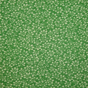 Reproduction Green Calico Fabric Flower Design | Old Antique Vintage ...