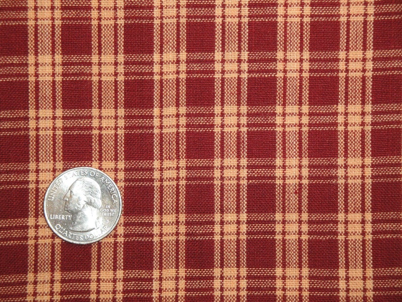 Primitive Plaid Woven Fabric Fat Quarter Basic Plaid Wine | Etsy