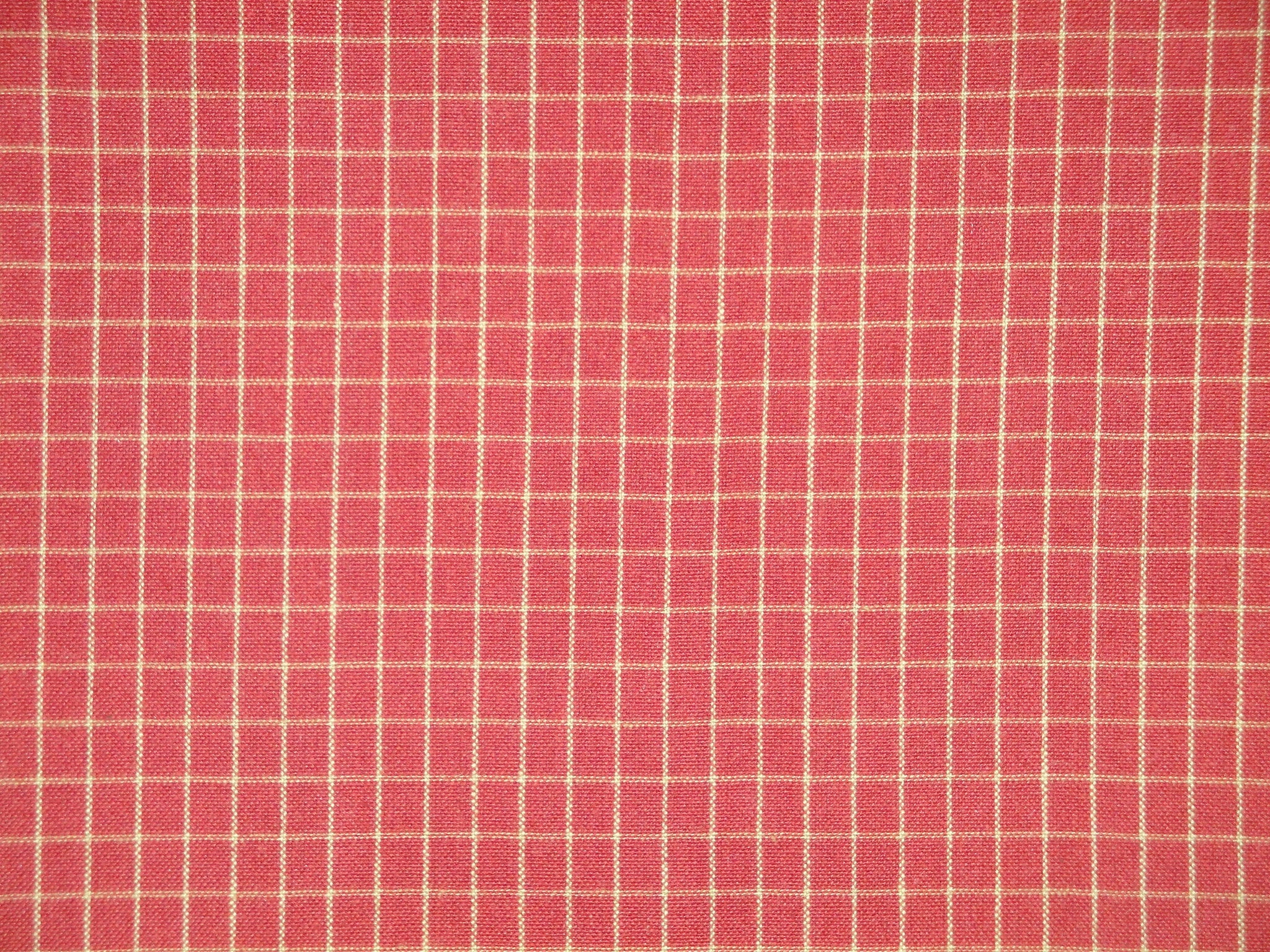 Red and Tea Dye Woven Small Window Pane Plaid Cotton Homespun | Etsy