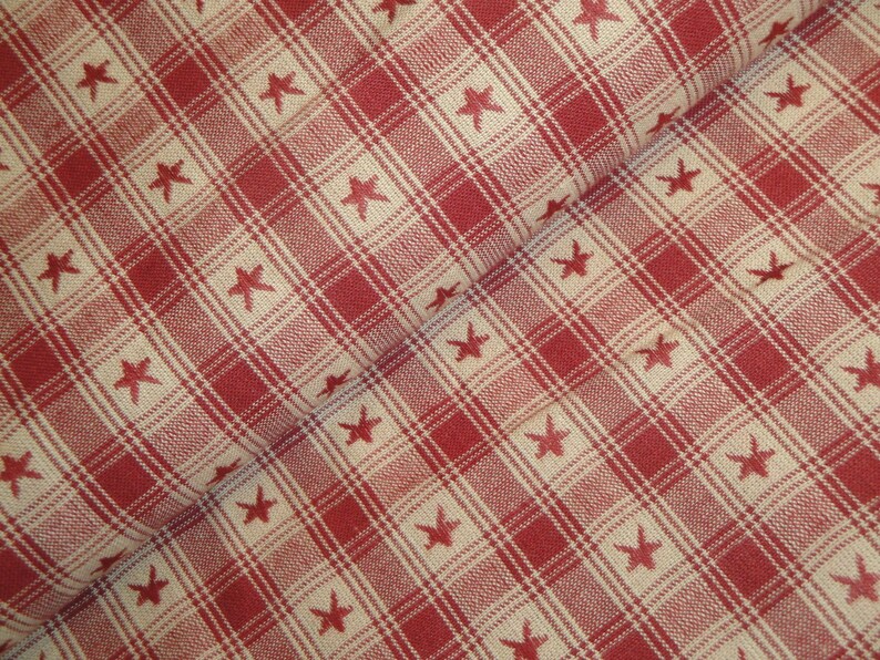 Star Plaid Fabric | Americana Fabric | Old Glory Fabric | Cotton Home ...
