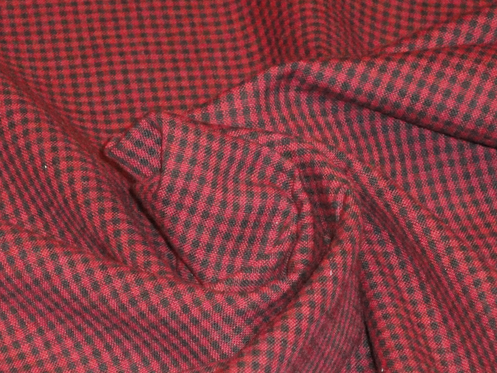 Wine and Black Small Check Fabric | Woven Cotton Homespun Fabric | Rag ...