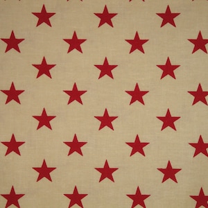 Cotton Star Fabric FAT QUARTER | Tan and Red Star Fabric | Quilt Home ...