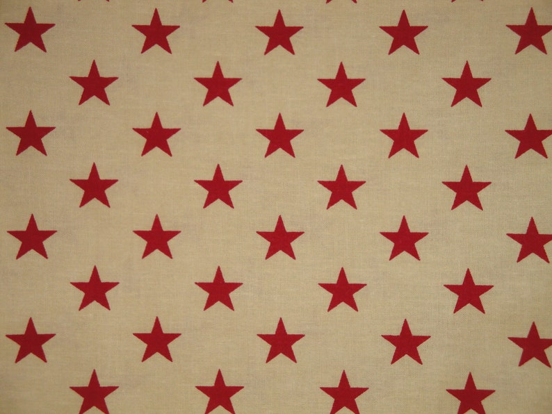 Cotton Star Fabric FAT QUARTER Tan And Red Star Fabric | Etsy