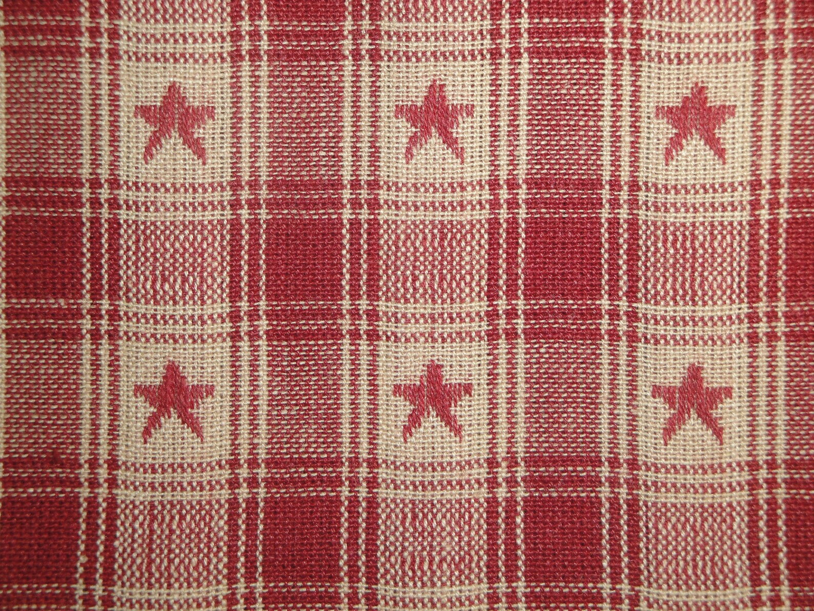 Star Plaid Fabric | Americana Fabric | Old Glory Fabric | Cotton Home ...
