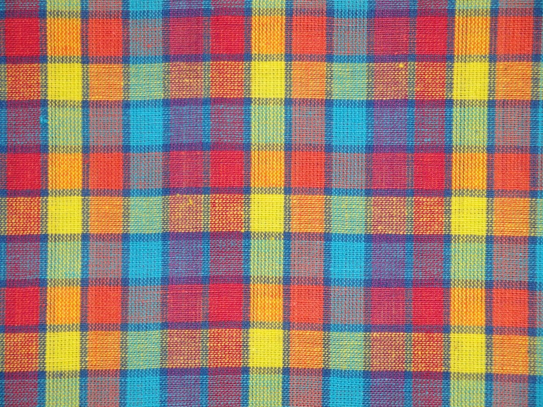 Woven Cotton Homespun Multi Color Plaid Fabric | Primitive Country ...