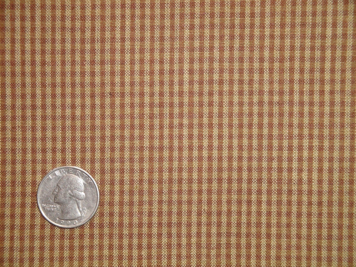 Small Check Homespun Fabric FAT QUARTER Brown Tea Dye Small - Etsy