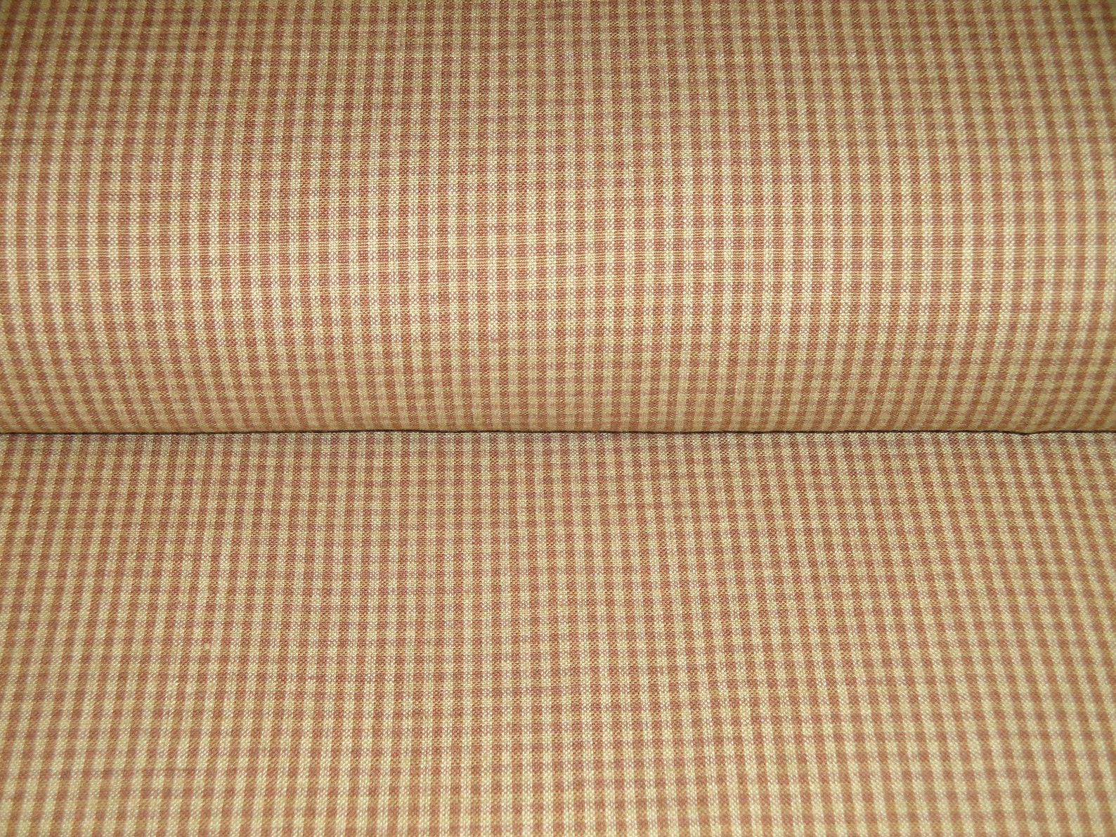 Small Check Homespun Fabric FAT QUARTER | Brown Tea Dye Small Check ...
