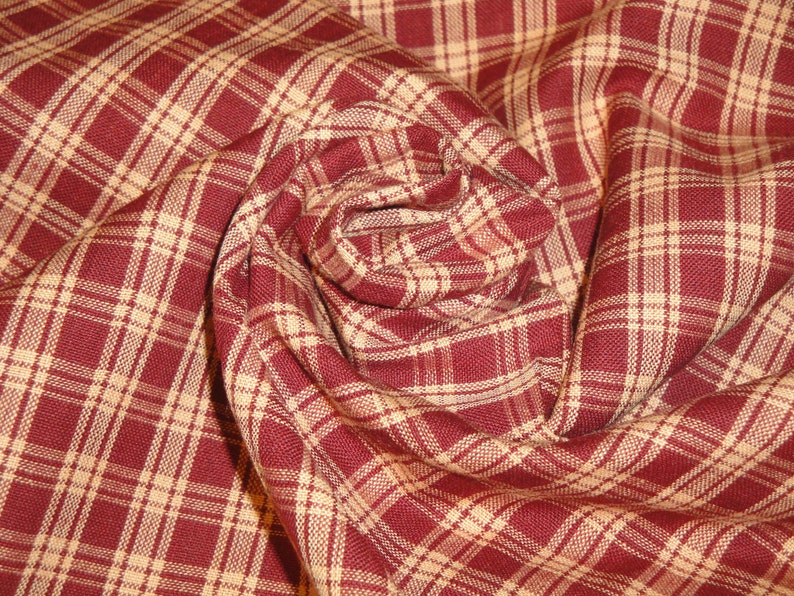 Primitive Plaid Woven Fabric Fat Quarter Basic Plaid Wine | Etsy