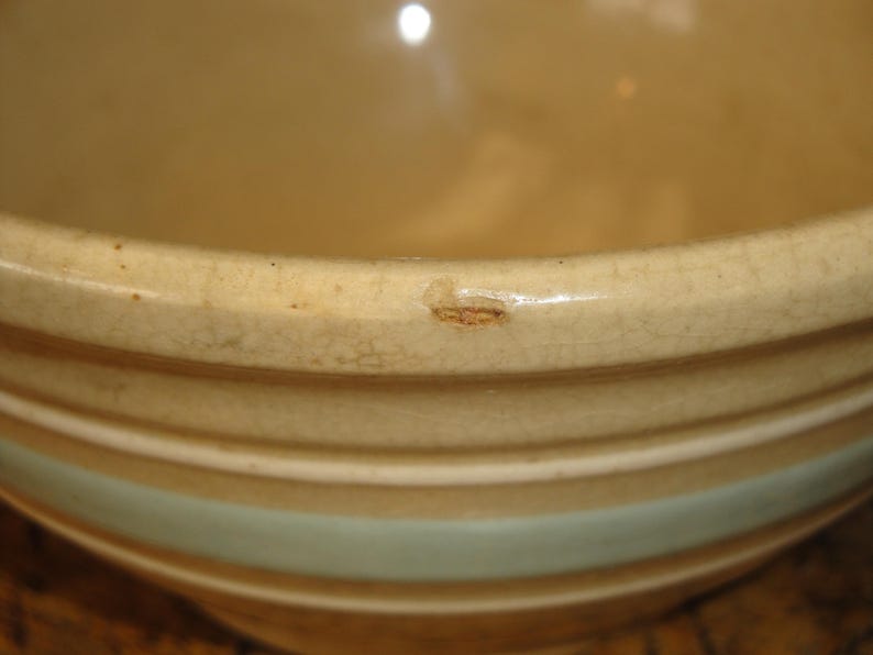 Ed C Jones Watt Oven Ware Banded Six Inch Yellowware Bowl Farmhouse ...