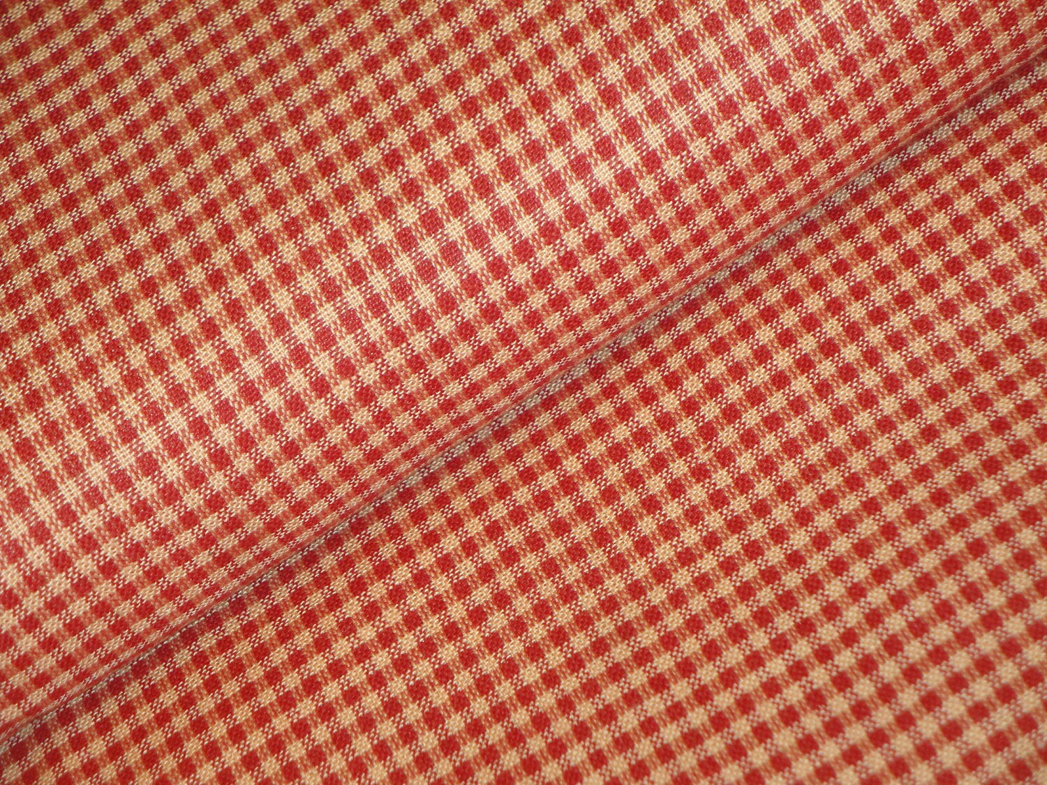 Red Small Natural Tan Check Fabric FAT QUARTER Primitive Red - Etsy