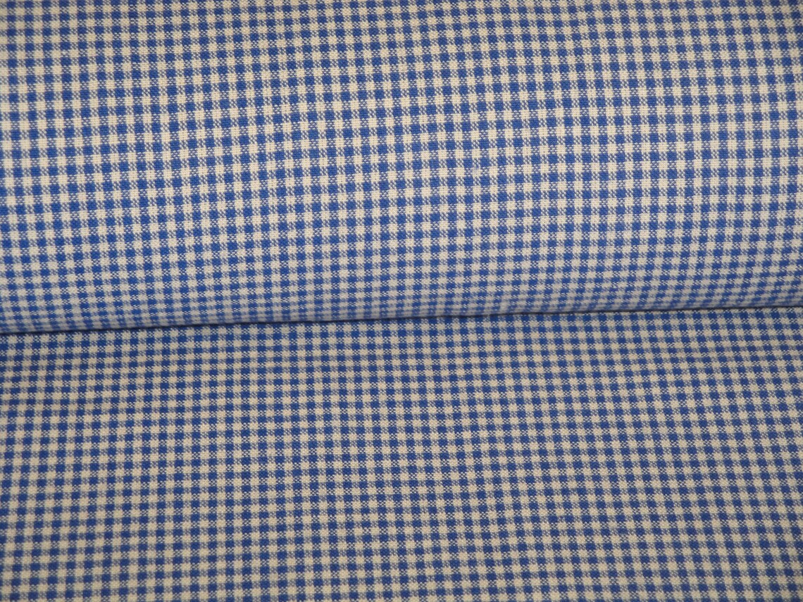 Diamond Textiles Americana Blue Small Check Cotton Homespun Fabric ...