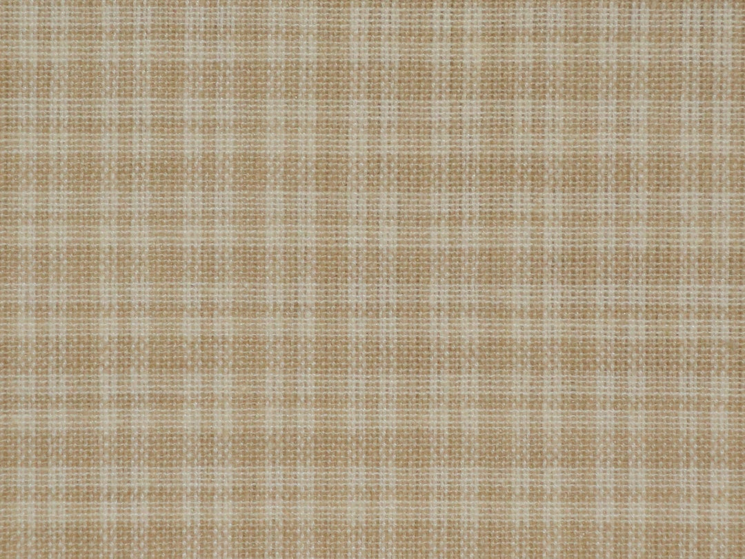 Wheat Homespun Fabric | Wheat and Cream Plaid Fabric | Primitive Cotton ...