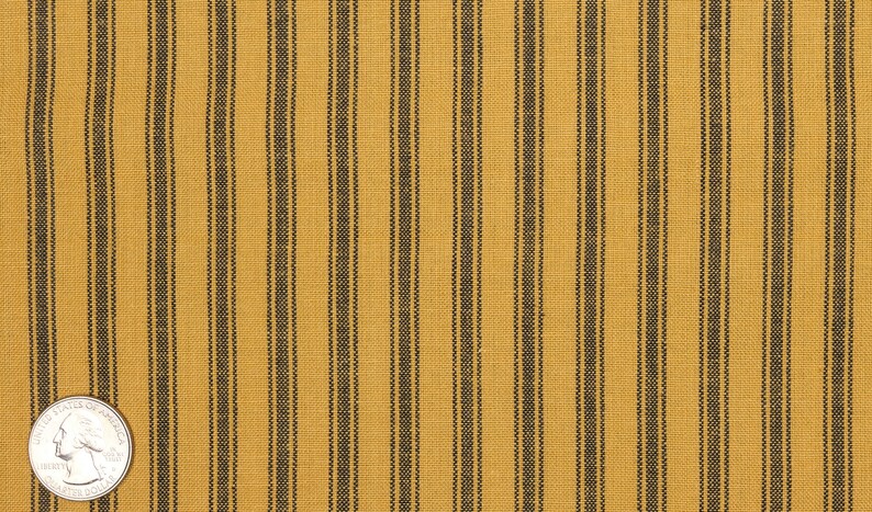 Homespun Ticking Fabric Mustard and Black Woven Ticking - Etsy