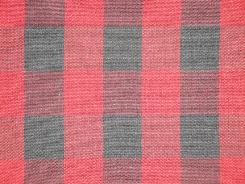Country Red And Black Buffalo Check Homespun Fabric FAT | Etsy