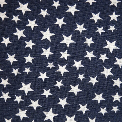 Blue Cotton Fabric With White Scattered Stars Americana Old - Etsy