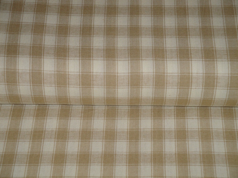 Wheat Homespun Fabric | Wheat and Cream Woven House Check Fabric ...