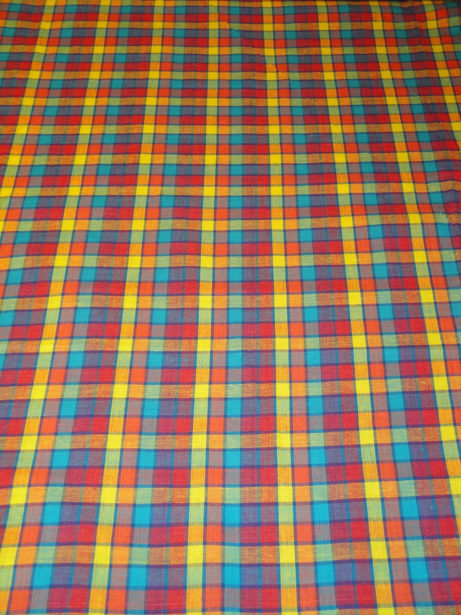 Woven Cotton Homespun Multi Color Plaid Fabric Primitive - Etsy