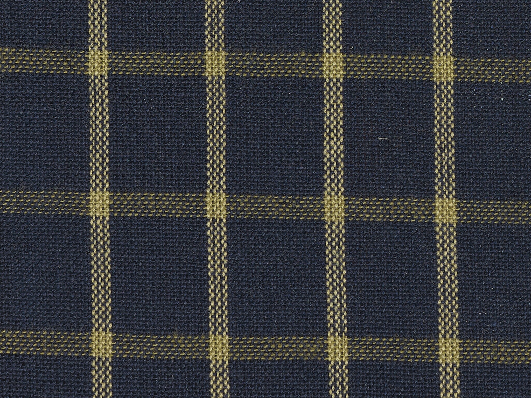 Navy Blue and Tea Dye Woven Window Pane Plaid Homespun Fabric | Home ...